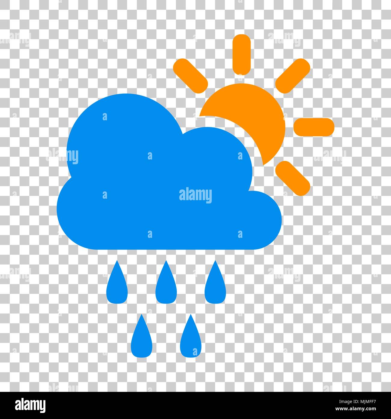 Weather forecast icon in flat style. Sun with clouds illustration on ...