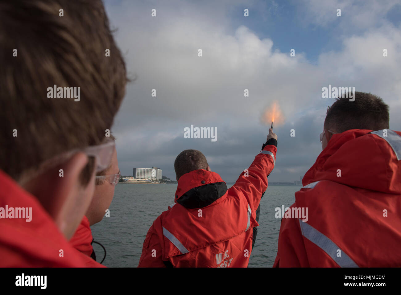 Crewmembers from Coast Guard Station Sand Key, Florida, take part in ...