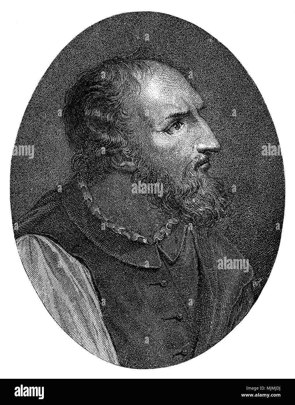 Ludovico Ariosto. According to the painting by Dosso Dossi, Dosso Dossi ...