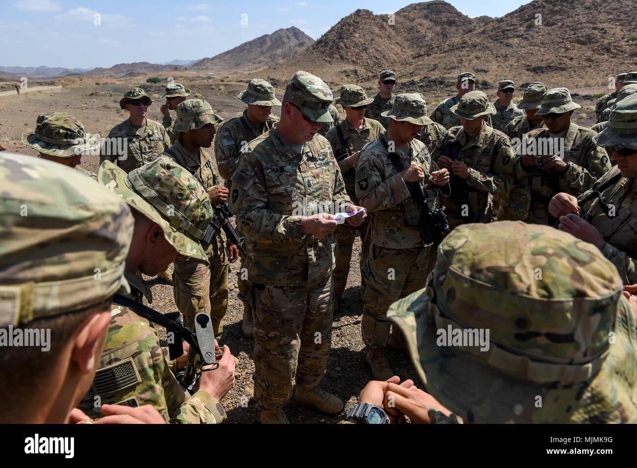 U.S. Army Command Sgt. Maj. Clinton Petty (center), command sergeant ...