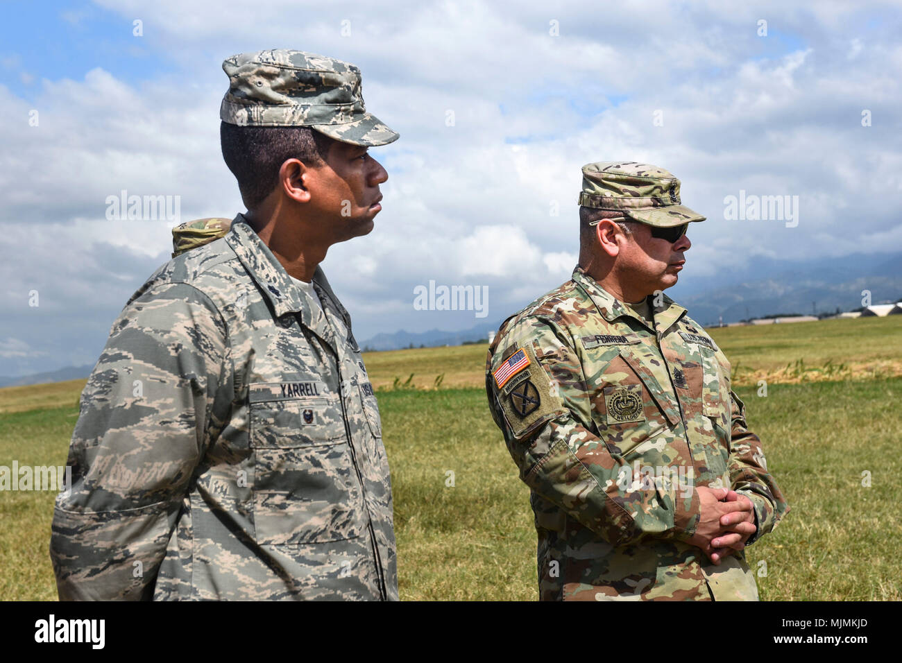 U.S. Air Force Lt. Col. Eric Yarrell (left), Joint Task Force-Bravo ...
