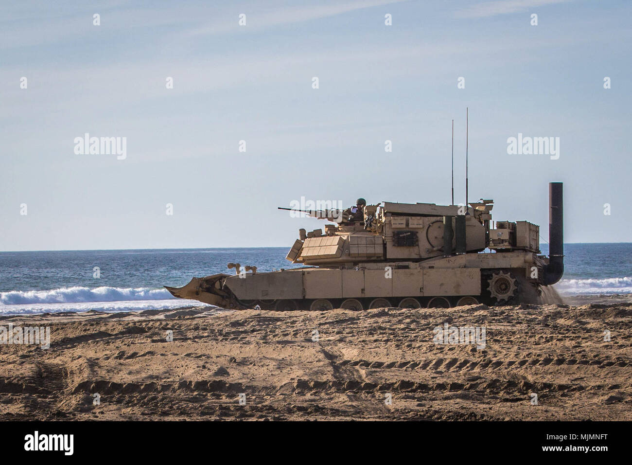A U.S. Marine Corps M1 assault breacher vehicle with 1st Combat ...