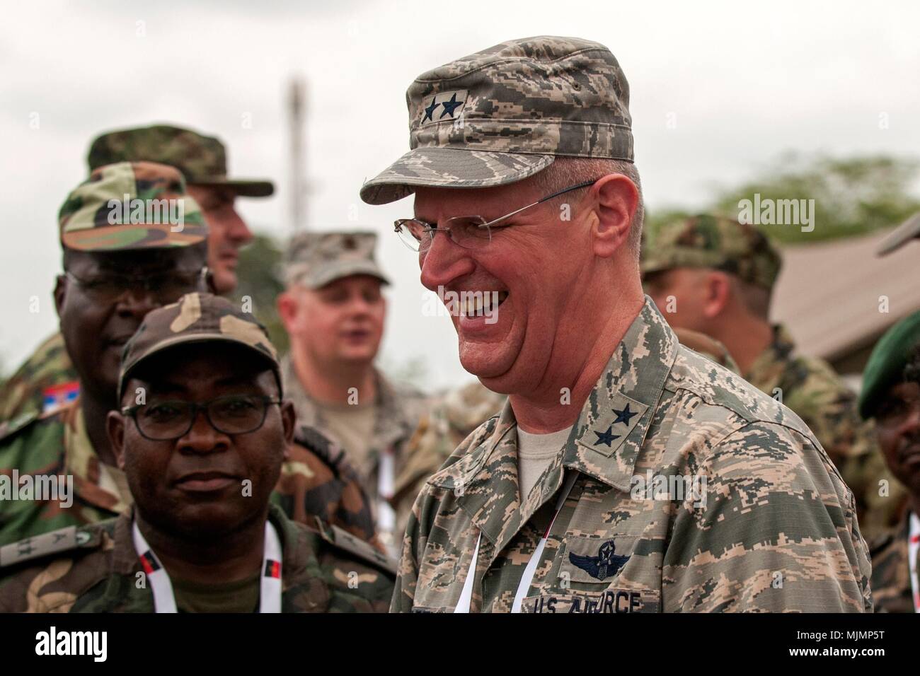 Maj. Gen. Mark E. Bartman, Ohio adjutant general, speaks with members ...