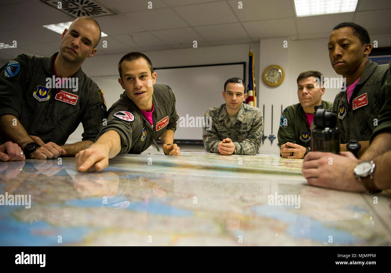 U.S. Air Force 480th Fighter Squadron F-16 Fighting Falcon pilots and ...