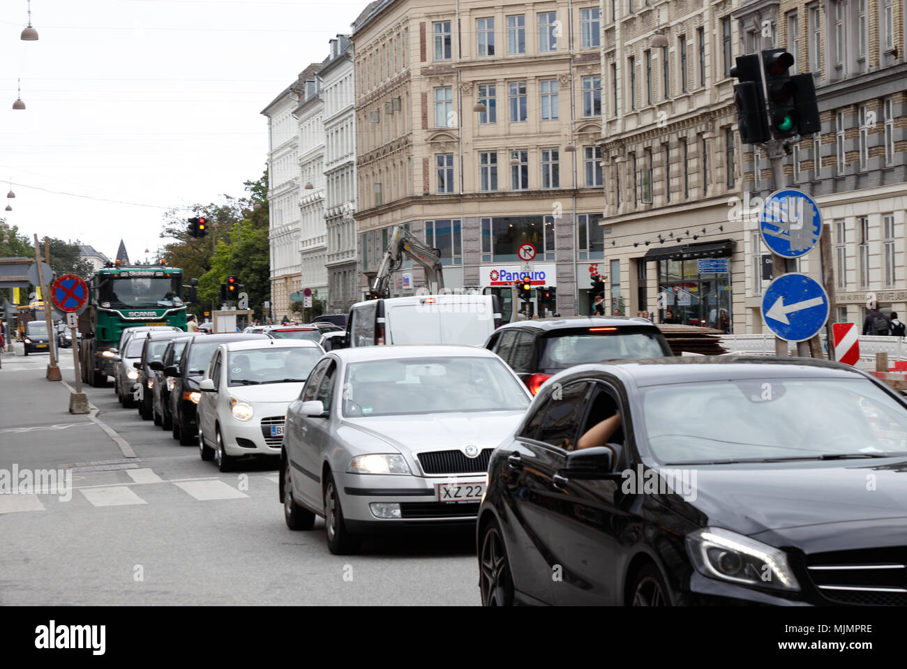 Copenhagen, Denmark - August 24, 2017: Intensive traffic in Copenhagen ...