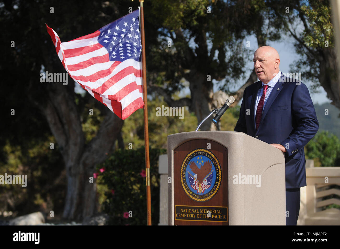 Chaplain John “Jack” H. Lea III, the master of ceremonies, at the ...