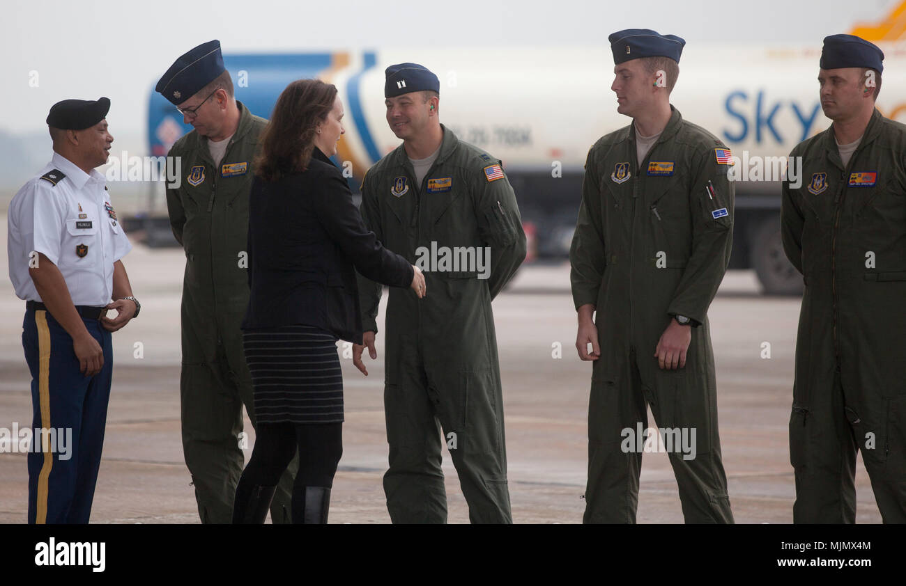Caryn R. McClelland, U.S Deputy Chief of Mission in Vietnam, greets U.S ...