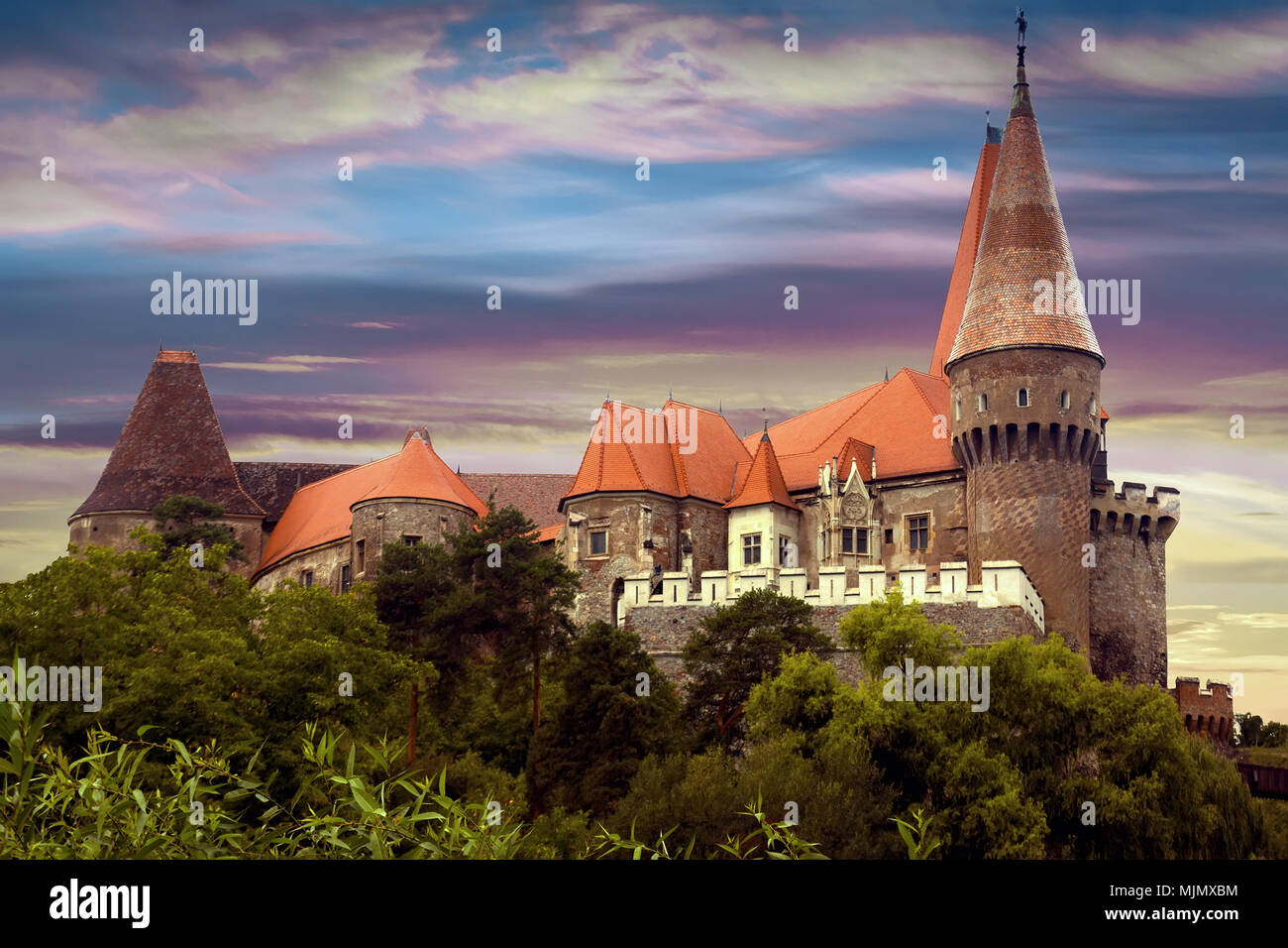 Image of Corvin Castle on the mountain in Romania Stock Photo - Alamy