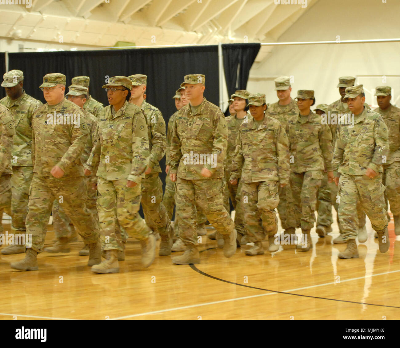 FORT KNOX, Ky - 1st Theater Sustainment Command Soldiers march in a ...