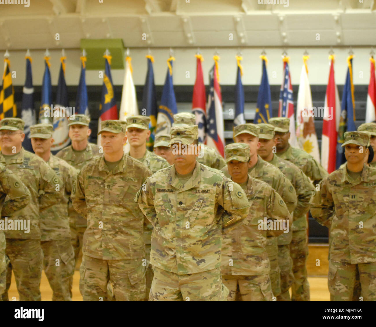 FORT KNOX, Ky - 1st Theater Sustainment Command Soldiers stand at ...