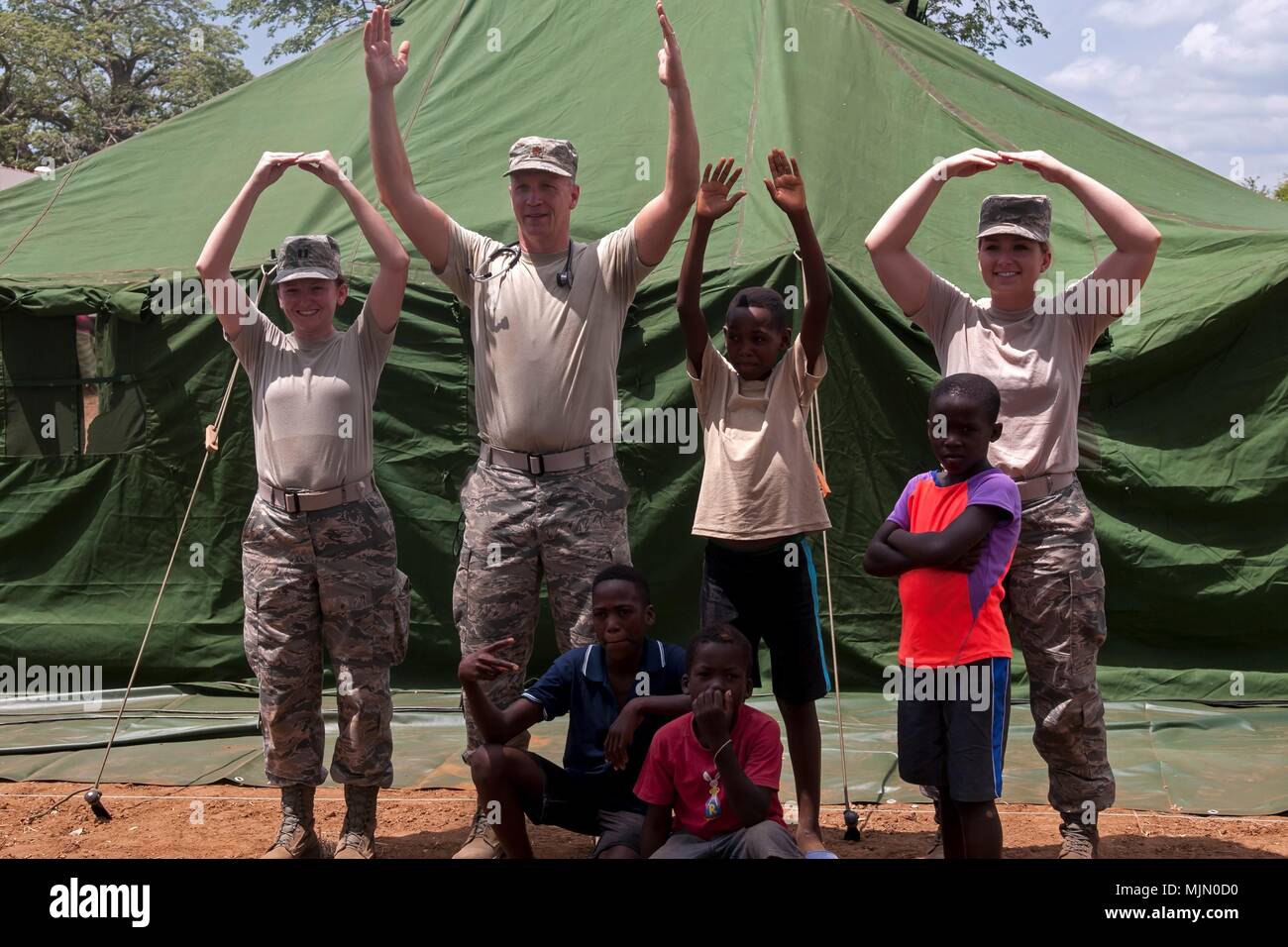 Ohio Air National Guard members Capt. Sarah Woodson (from left), Maj ...