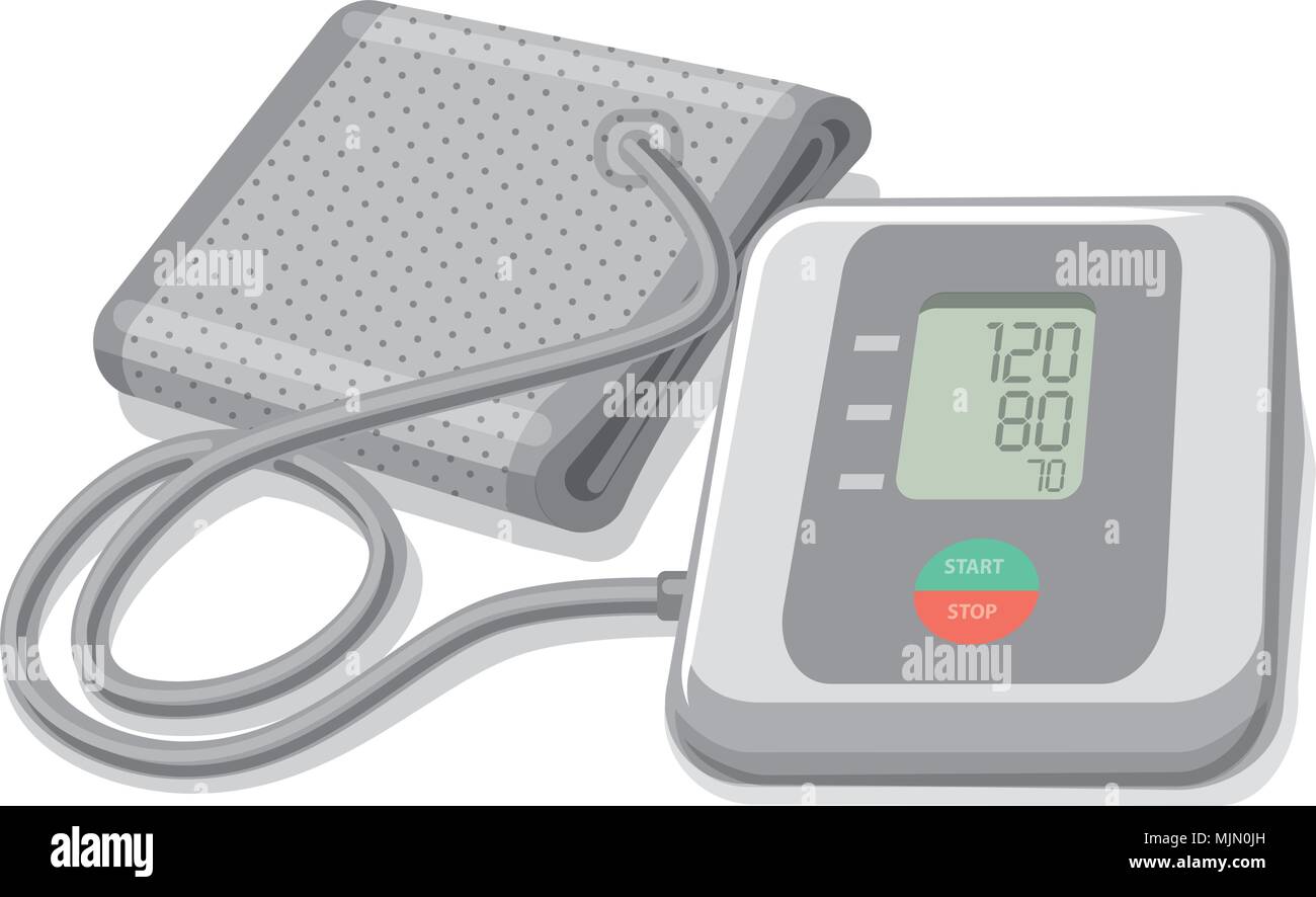 illustration of modern digital blood pressure monitor Stock Vector ...