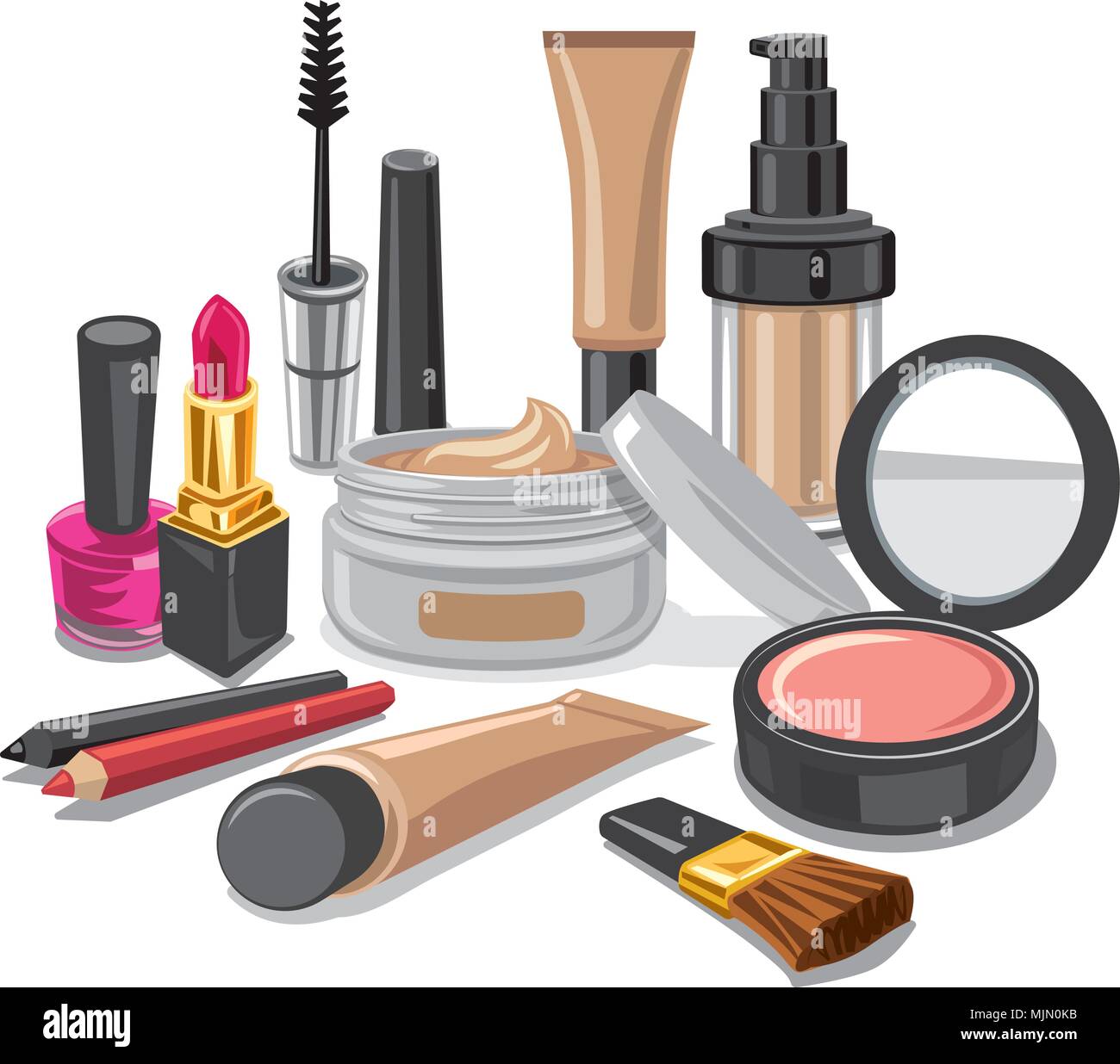 illustration of cometics and make up collection Stock Vector Image ...