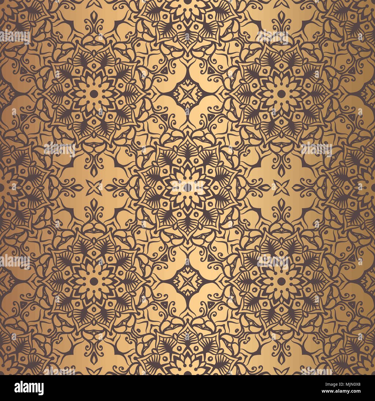 Golden Arabesque Pattern Stock Vector Image & Art - Alamy