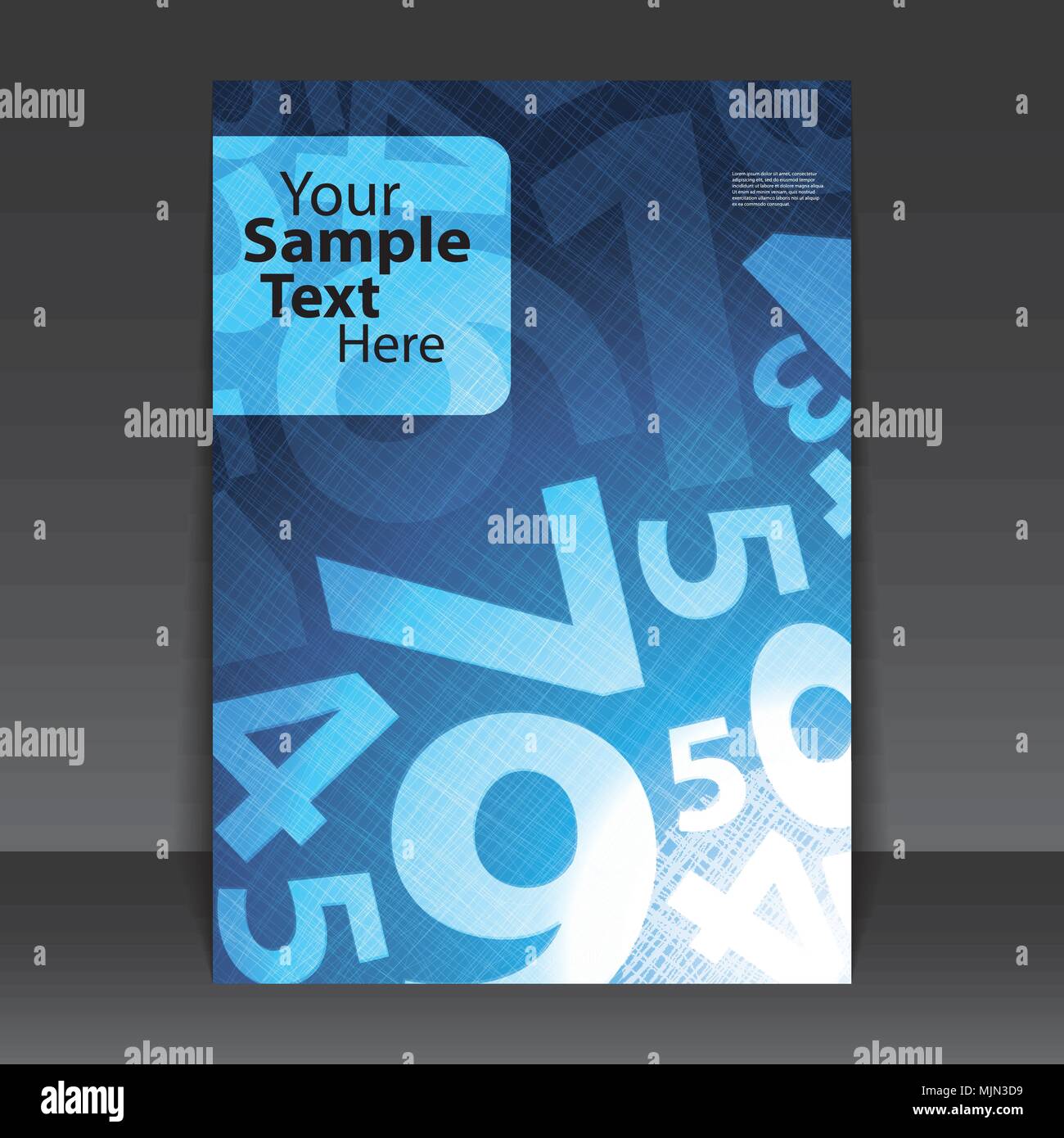 Blue Abstract Business Flyer or Cover Design with Numbers in Editable ...