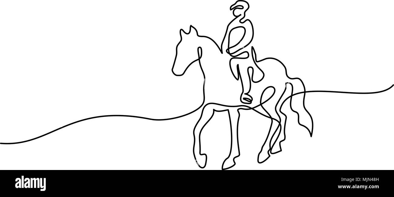 Continuous one line drawing. Horse logo Stock Vector Image & Art - Alamy