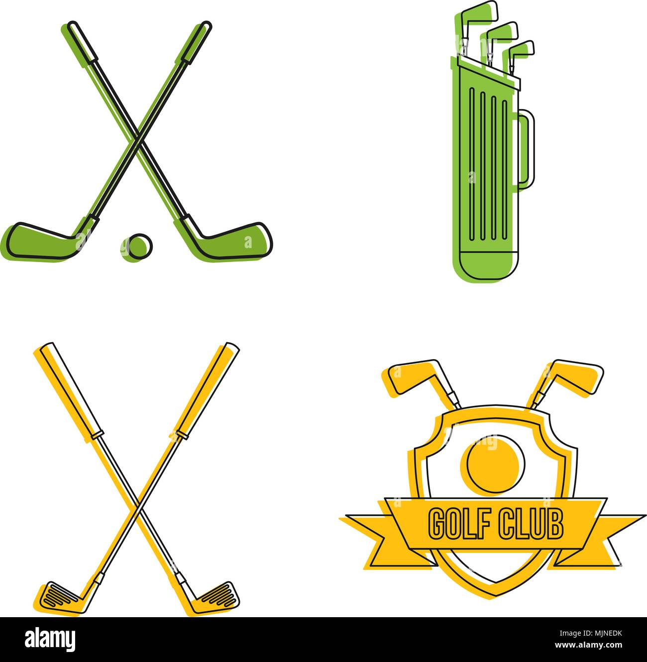 Golf stick icon set, color outline style Stock Vector Image & Art - Alamy