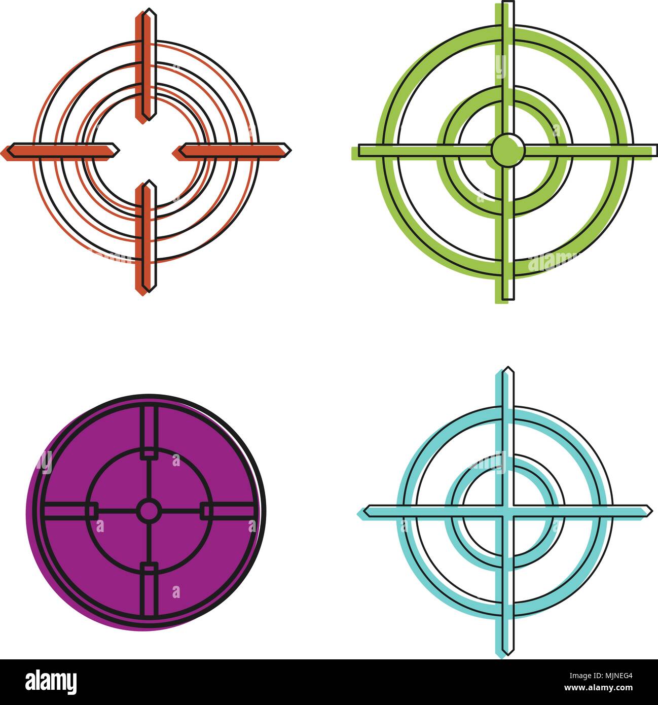 Danger scope icon outline hi-res stock photography and images - Alamy