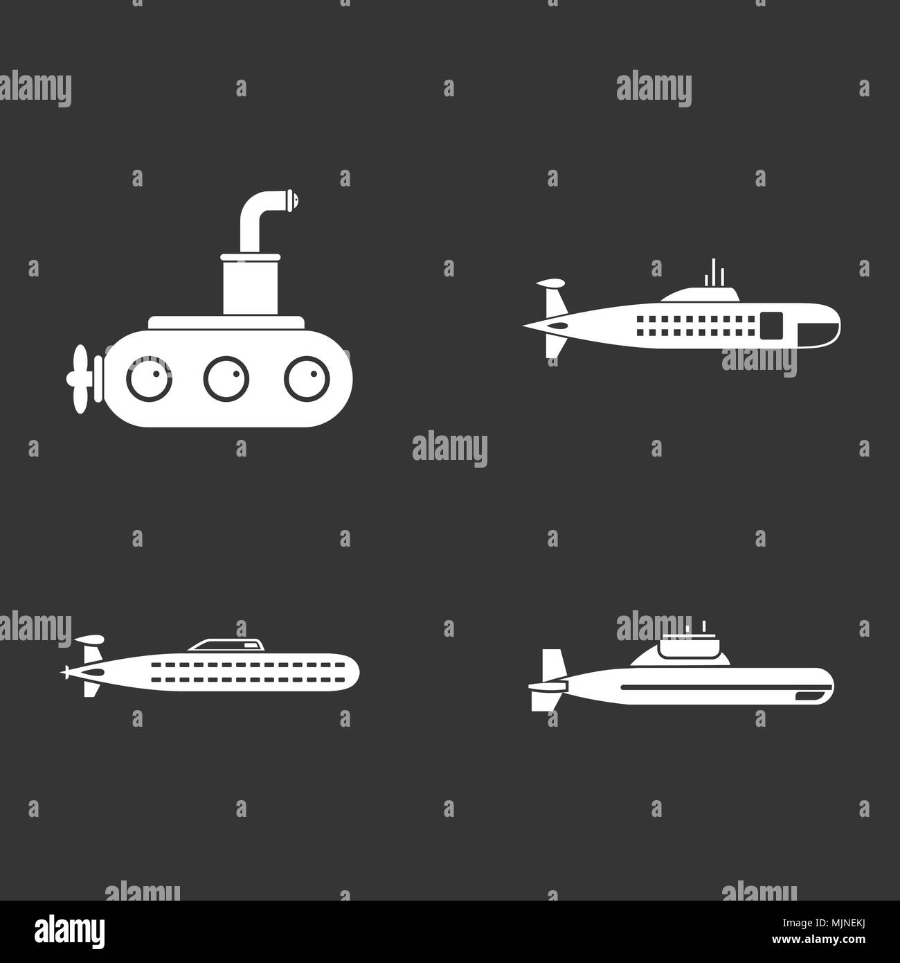 Submarine icon set grey vector Stock Vector Image & Art - Alamy