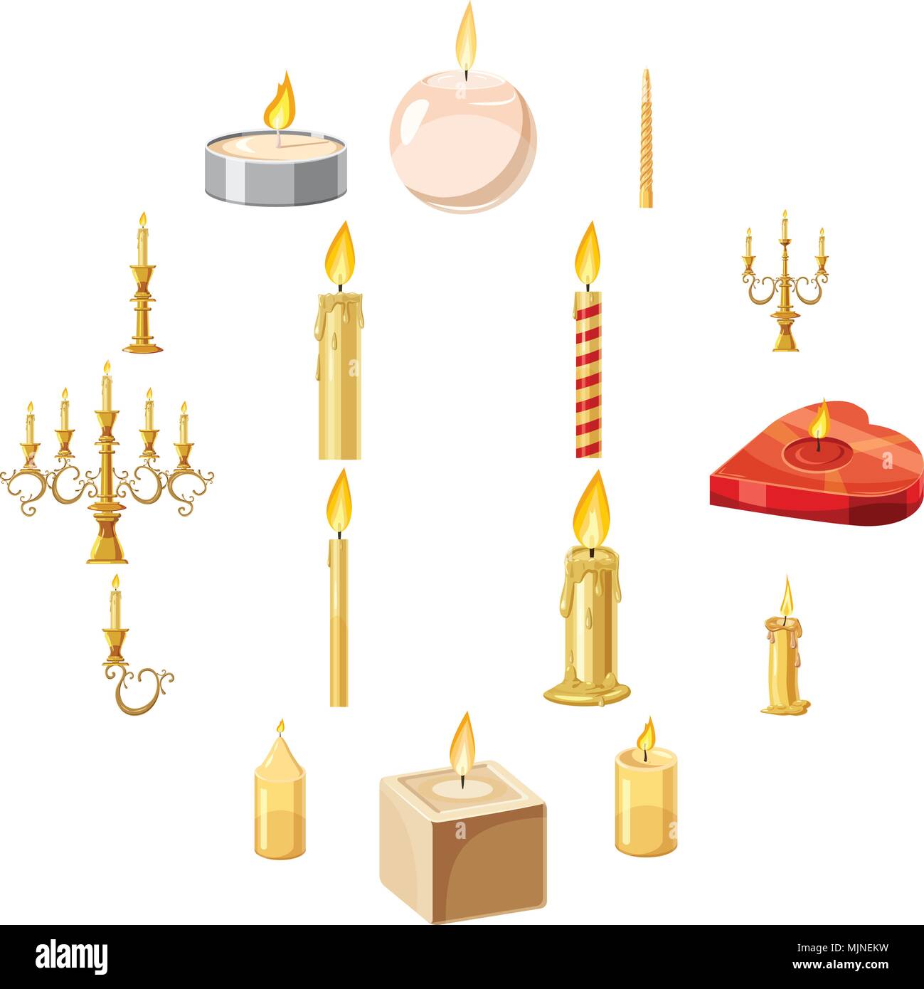 Candles forms icons set, cartoon style Stock Vector Image & Art - Alamy
