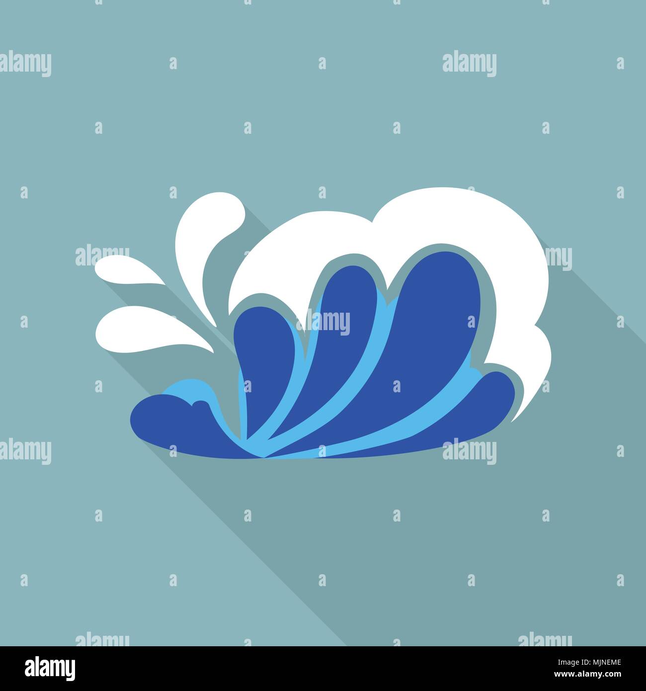 Marine wave icon, flat style Stock Vector Image & Art - Alamy