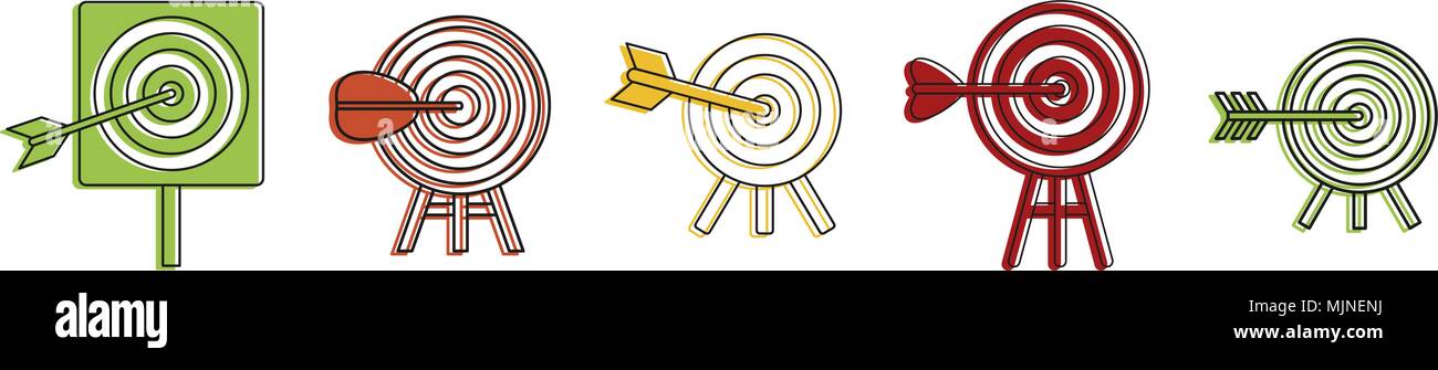 Target icon set, color outline style Stock Vector Image & Art - Alamy