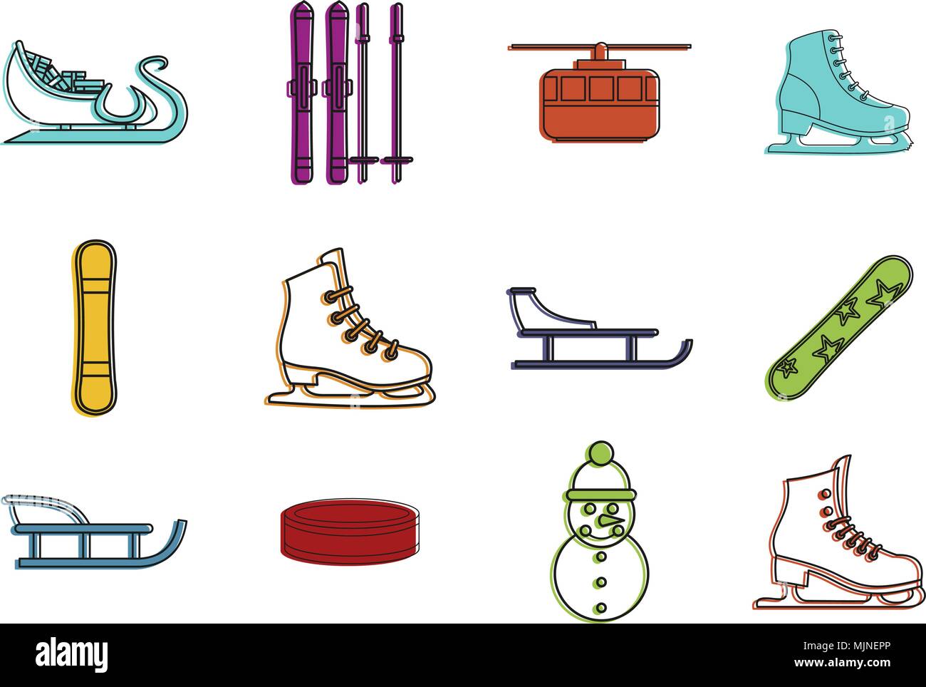 Winter sport icon set, color outline style Stock Vector Image & Art - Alamy