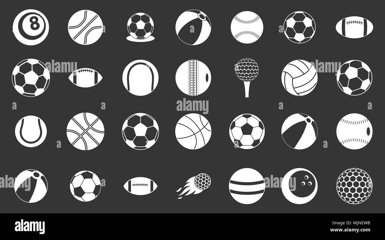 Ball icon set grey vector Stock Vector Image & Art - Alamy