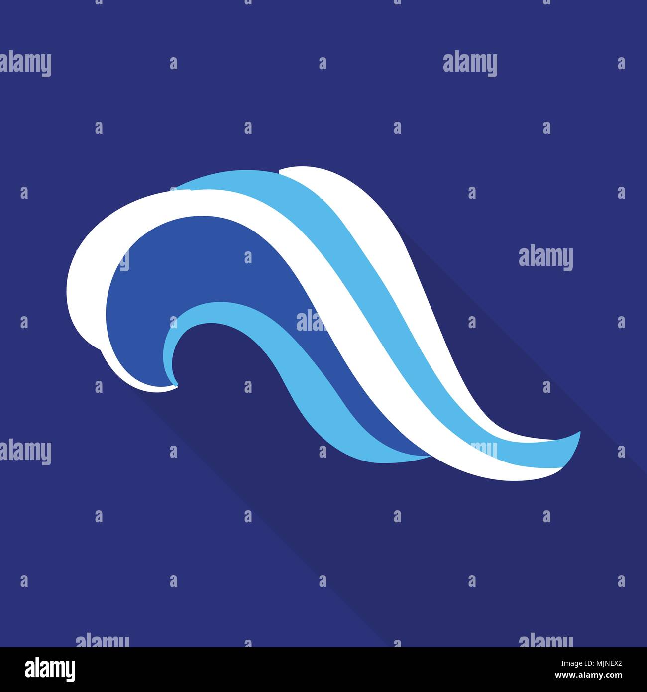Aqua wave icon, flat style Stock Vector Image & Art - Alamy