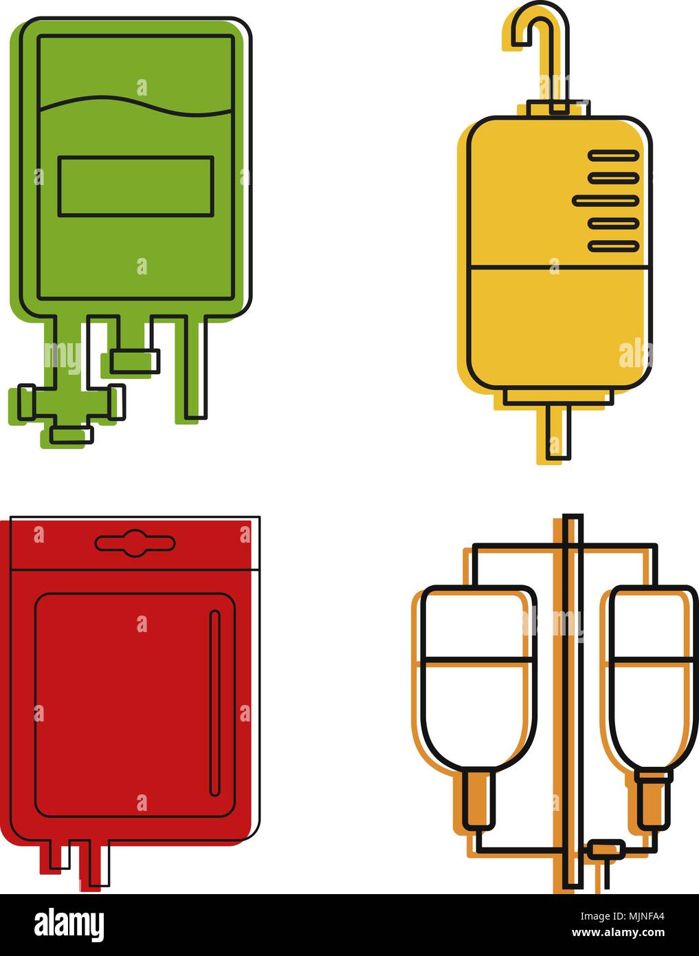 Blood transfusion icon set, color outline style Stock Vector Image ...
