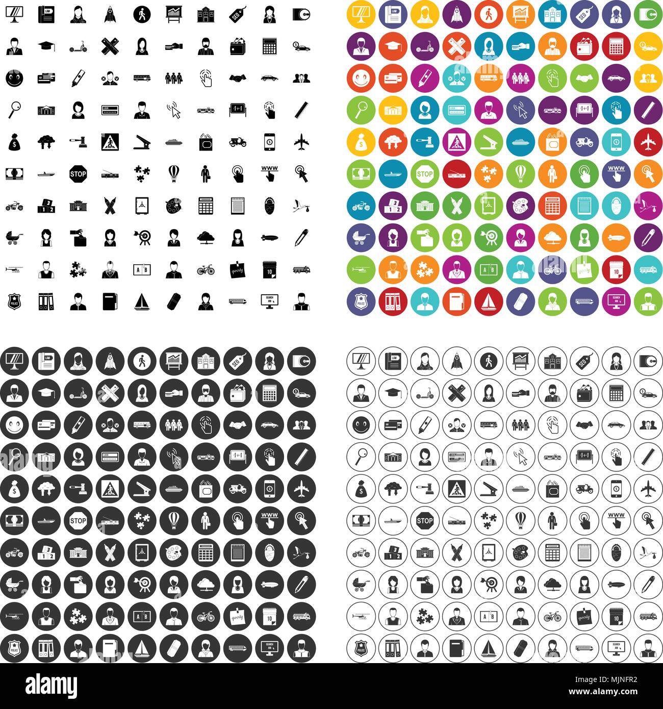 100 initiation icons set vector variant Stock Vector Image & Art - Alamy