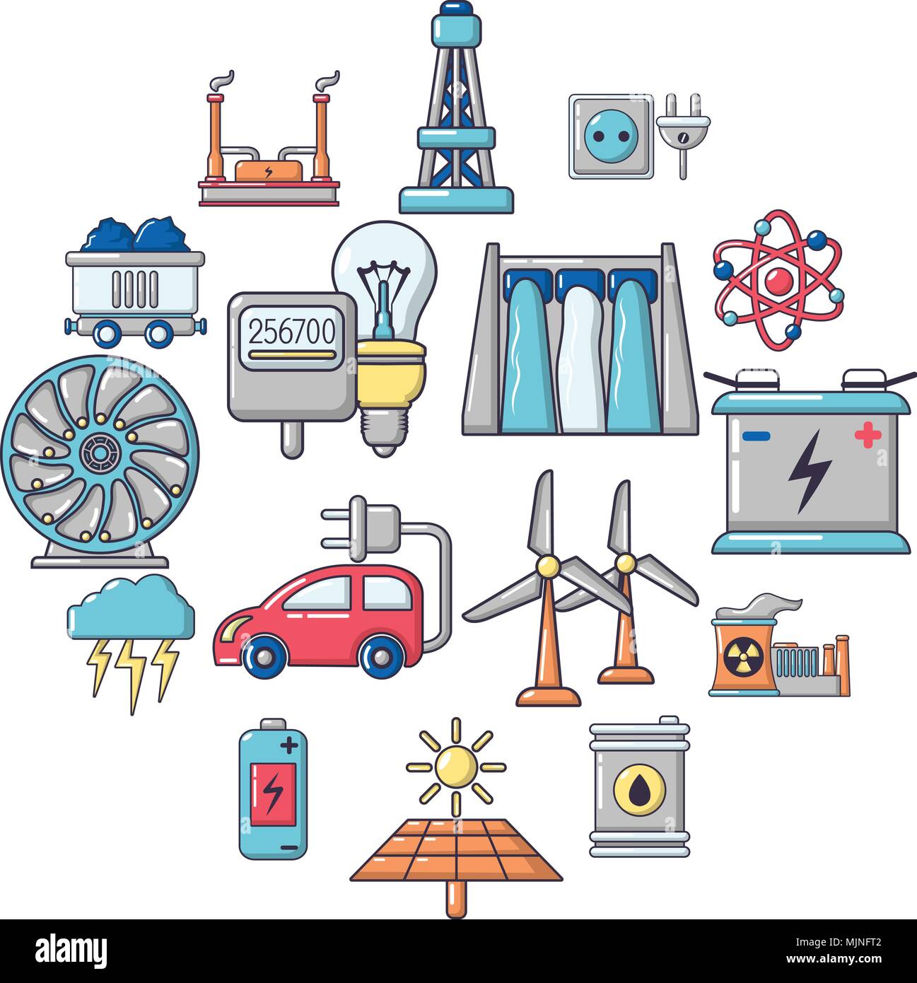 Energy sources icons set, cartoon style Stock Vector Image & Art - Alamy
