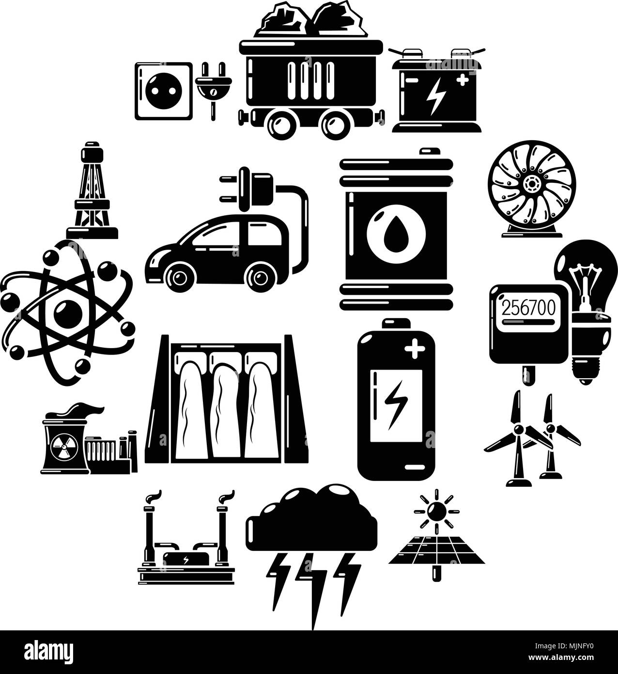 Energy sources icons set, simple style Stock Vector Image & Art - Alamy