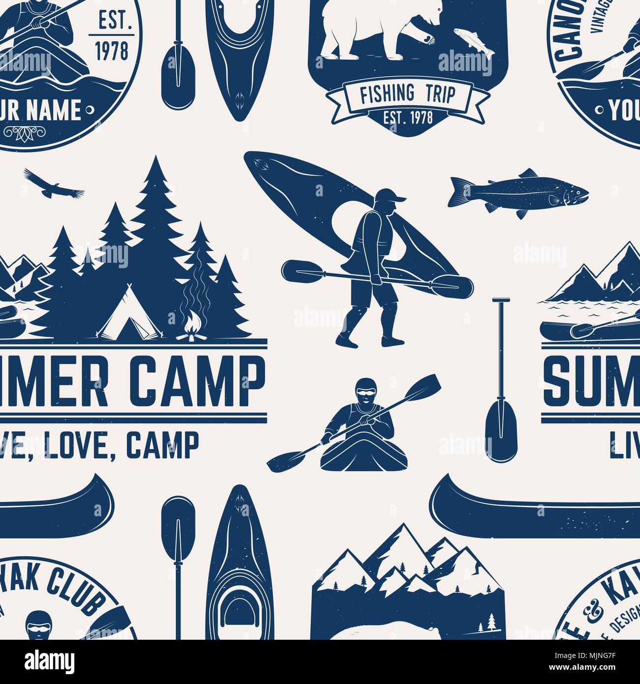 Family canoe fishing Stock Vector Images - Alamy