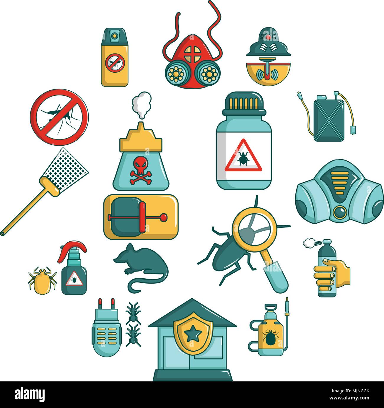 Pest control tools icons set, cartoon style Stock Vector Image & Art ...