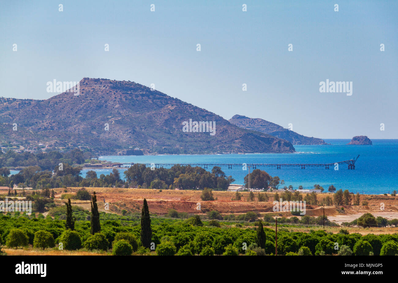 Morphou bay, Karavostasi and Limnitis viewed from Lefka area in north ...