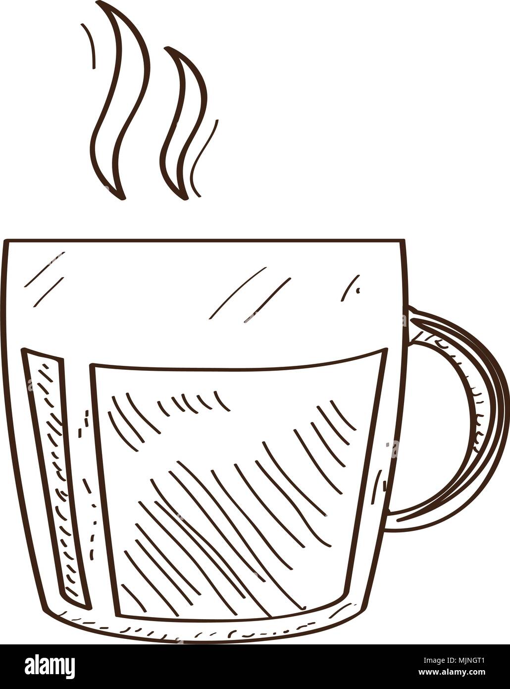 Isolated retro coffee mug sketch Stock Vector Image & Art - Alamy