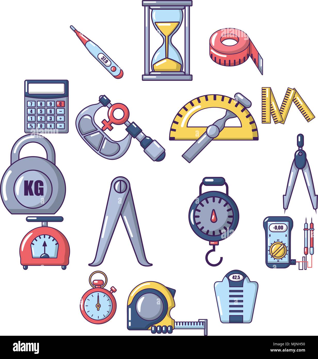 Measure precision icons set, cartoon style Stock Vector Image & Art - Alamy