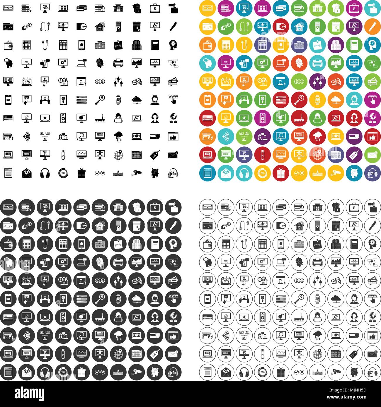 100 internet banking icons set vector variant Stock Vector Image & Art ...