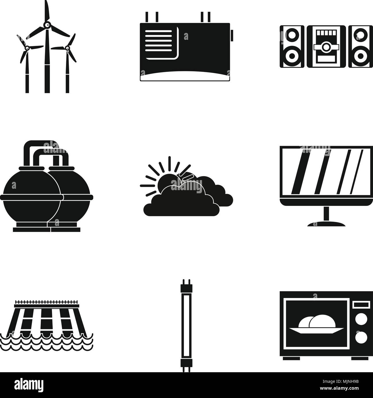 Wind farm icons set, simple style Stock Vector Image & Art - Alamy