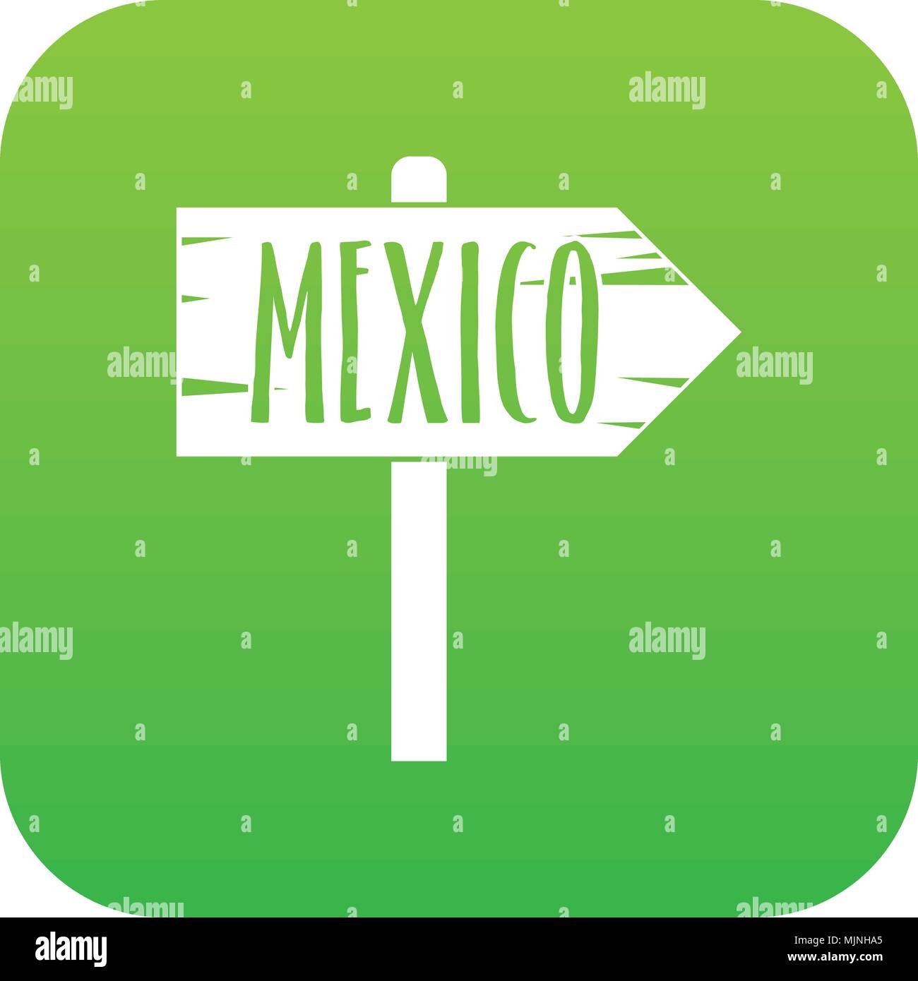 Mexico wooden direction arrow sign icon digital green Stock Vector ...