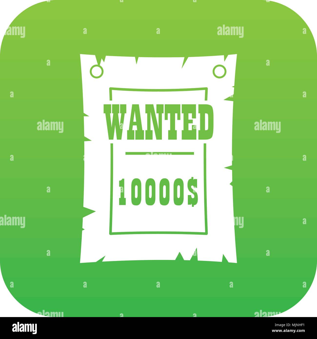 Vintage wanted poster icon digital green Stock Vector Image & Art - Alamy