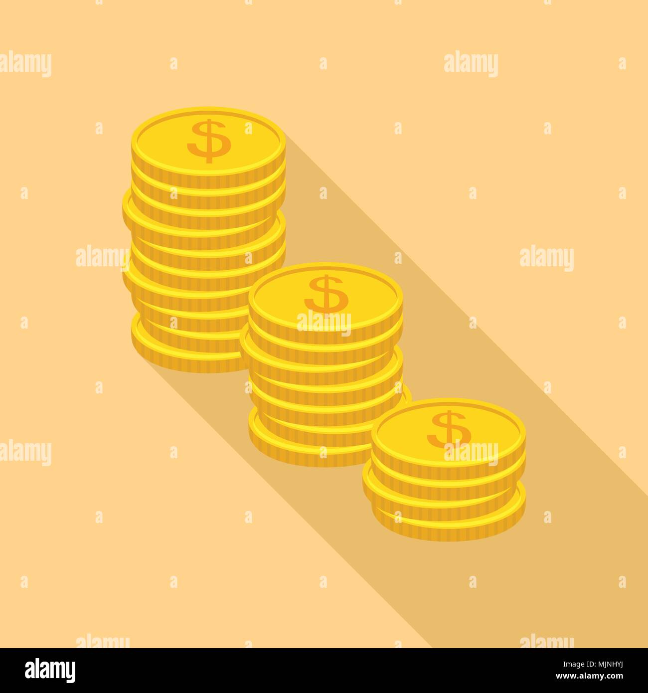 Coin heap icon, flat style Stock Vector Image & Art - Alamy