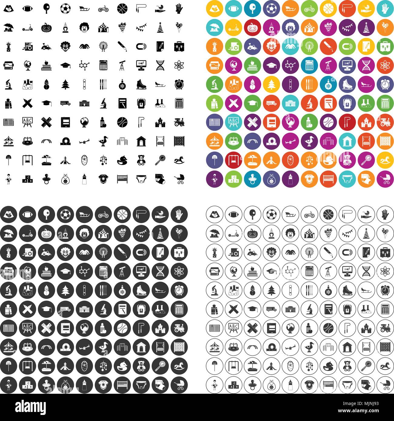 100 kids icons set vector variant Stock Vector Image & Art - Alamy
