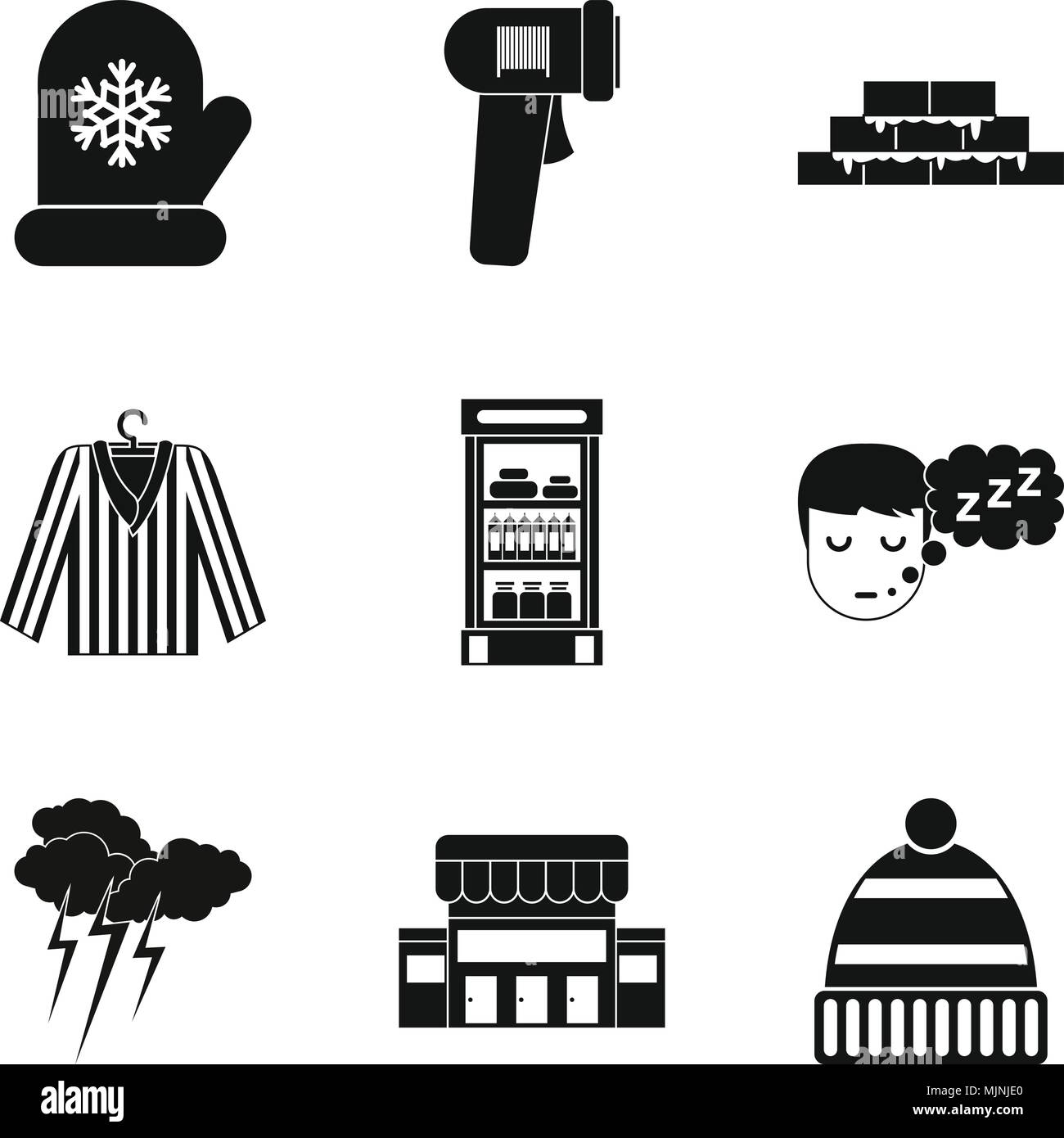 Warm hut icons set, simple style Stock Vector Image & Art - Alamy
