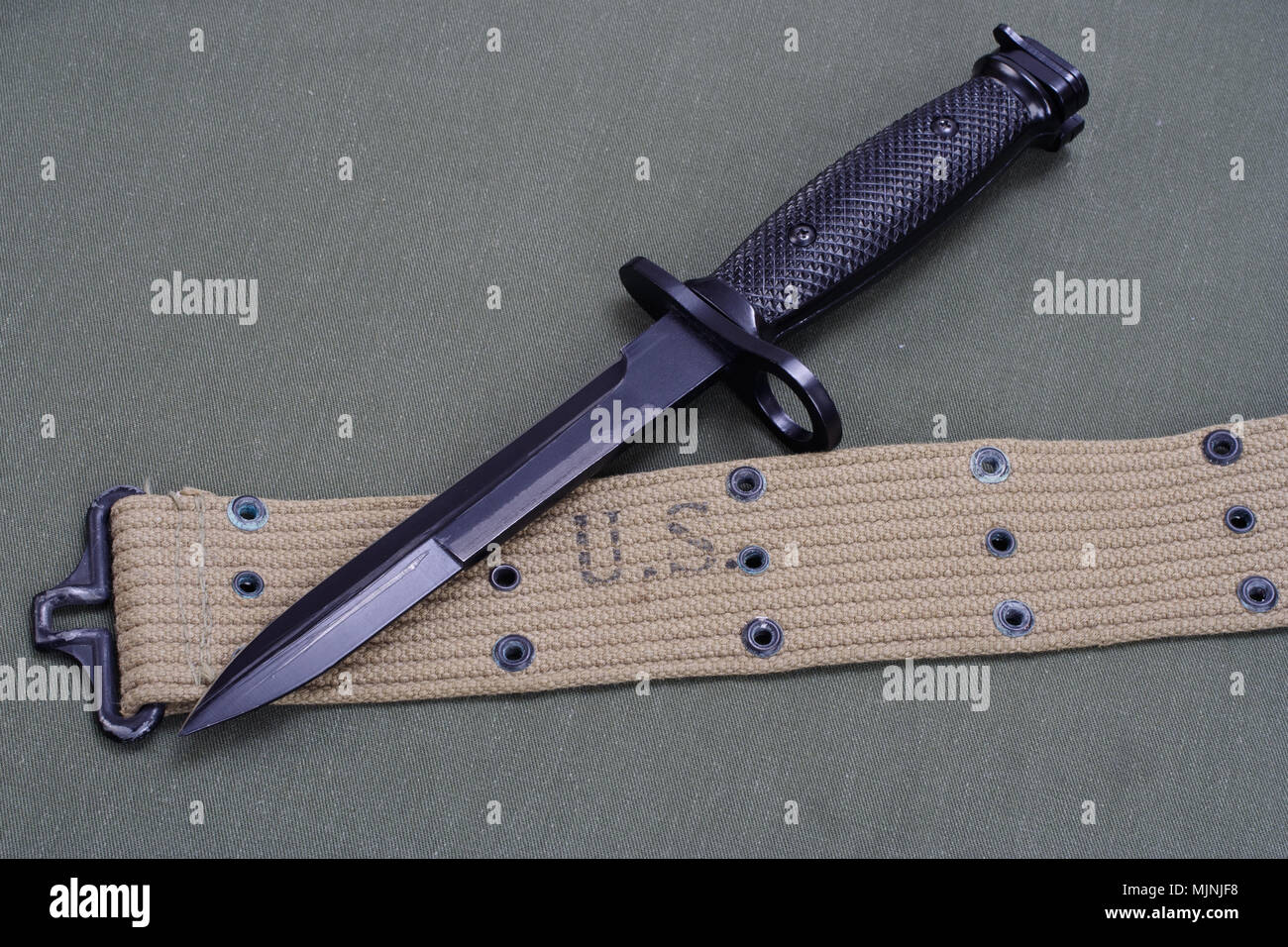 bayonet on US ARMY uniform background Stock Photo - Alamy