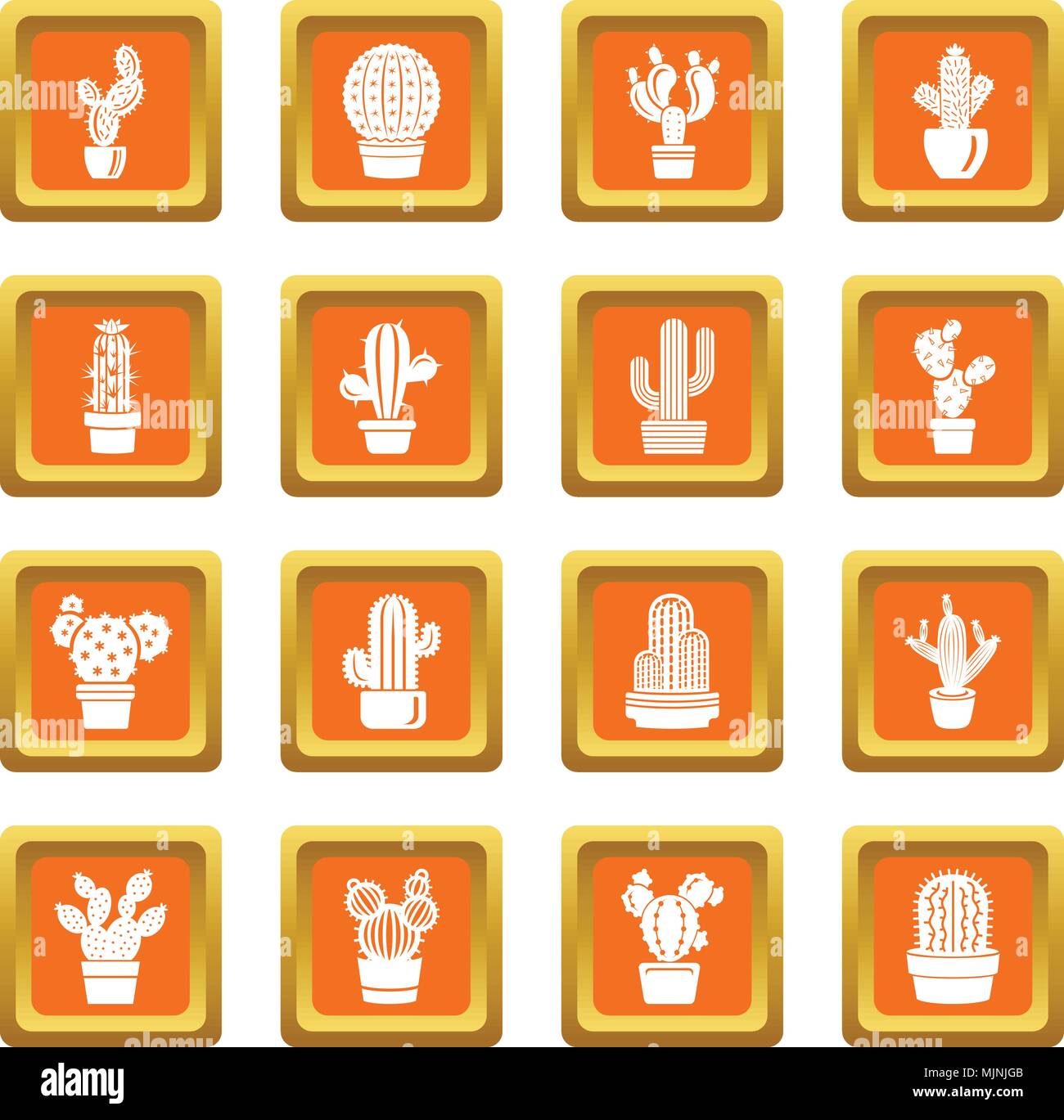 Cactus with orange flowers Stock Vector Images - Alamy