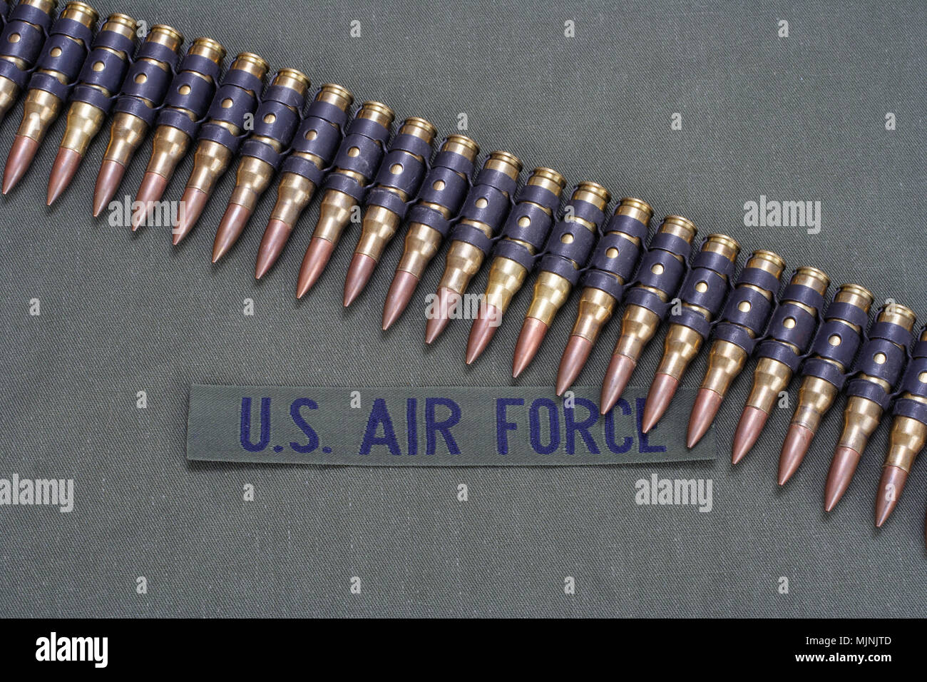 ammunition belt on US AIR FORCE uniform background Stock Photo - Alamy