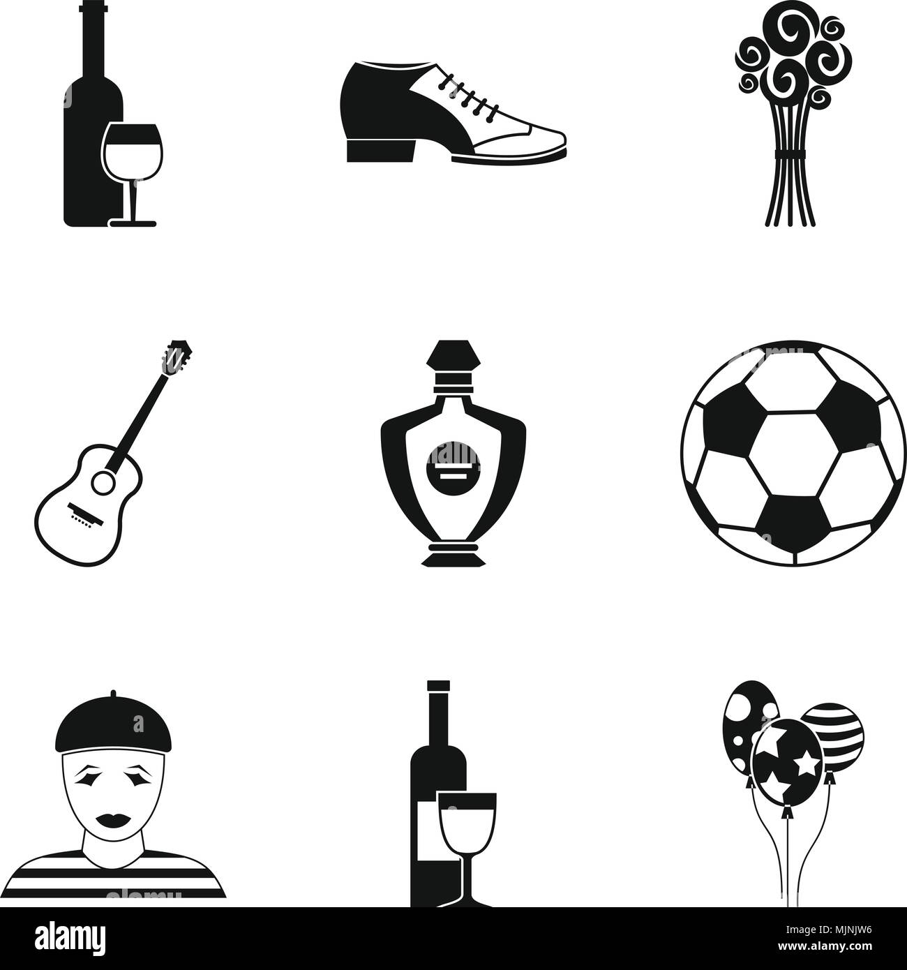 Alcohol insanity icons set, simple style Stock Vector Image & Art - Alamy