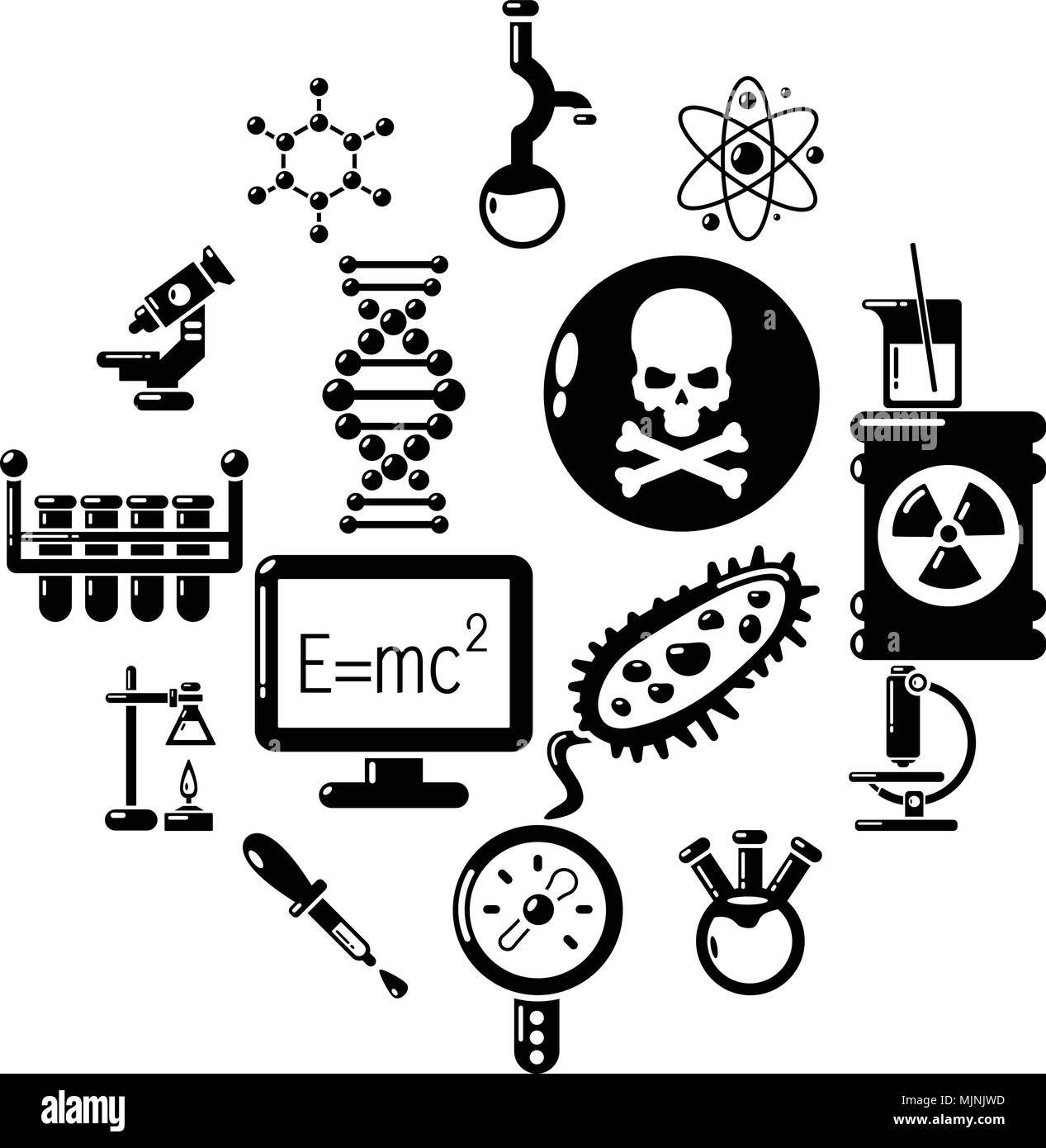 Chemistry laboratory icons set, simple style Stock Vector Image & Art ...
